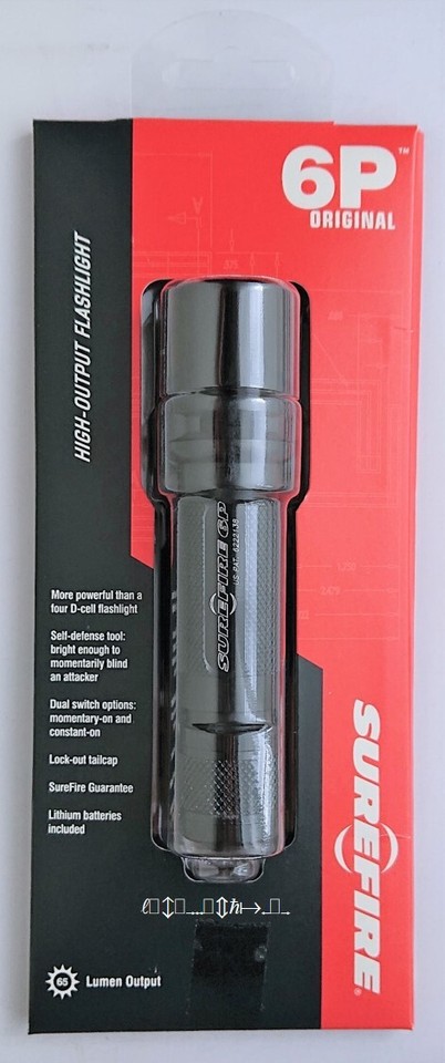 SUREFIRE 6P original flashlight military issue old logo sealed unused ...