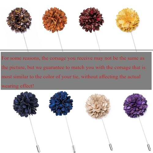 Mens Silk Ties Lapel Pin Handkerchief Cufflinks Set Brown Floral | eBay