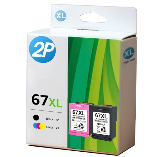 67XL Ink Cartridges For HP Printer Ink 67 DeskJet 1255 2700 4100 ENVY ...