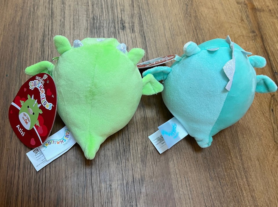 Nwt Squishmallow 4” Azizi Dragon You Light My Fire Palasha Set Plush ...