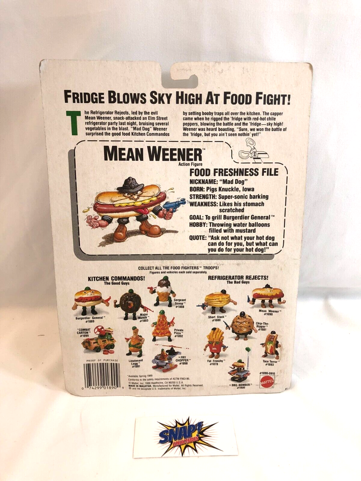 Mean Weener - Food Fighters - 1988 Mattel #1809 - See Photos | eBay