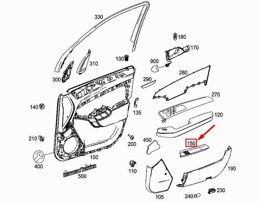 Genuine Mercedes-Benz Ml GLE GL GLS Front Left Door Pocket Insert ...