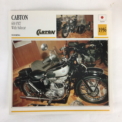 Cabton 600 FXT with Sidecar - 1956 Spec Sheet Info Card | eBay