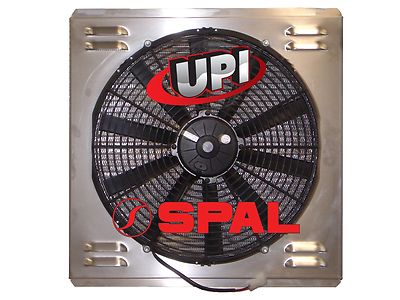 16" SINGLE HP SPAL FAN ON ALUMINUM SHROUD WITH LOUVERS 19.25" X 19.00 ...