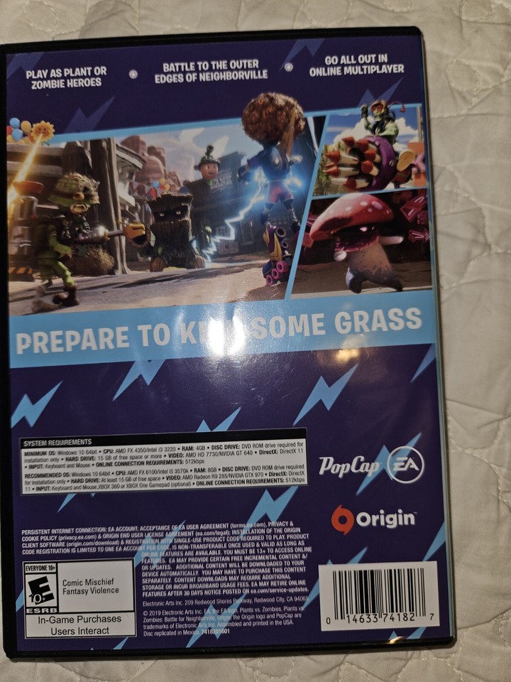 Plants Vs Zombies Battle For Neighborville PC Dvd Rom | eBay