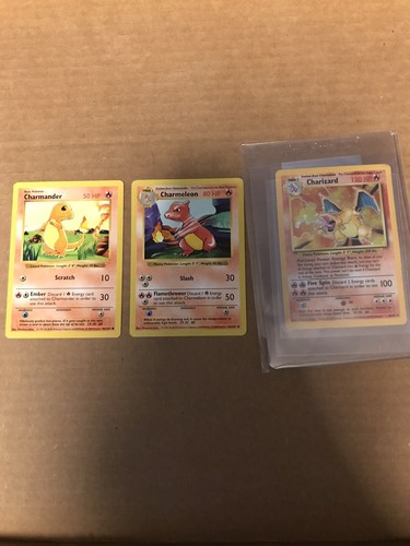 Pokemon Base Set Shadowless Charmander & Charmeleon, Charizard Holo | eBay