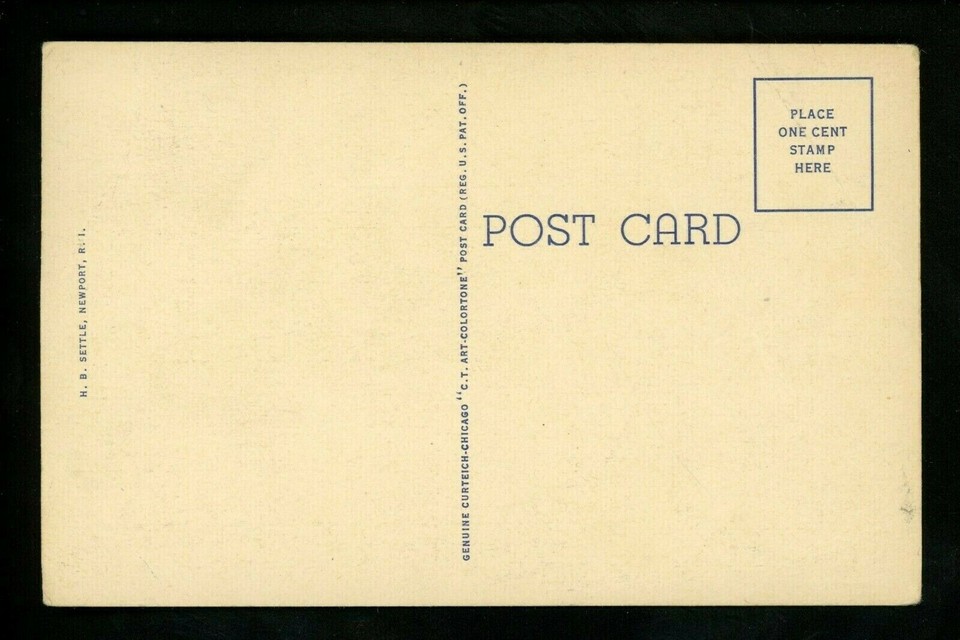Military postcard USN Navy US Naval Training Station Newport, RI linen ...