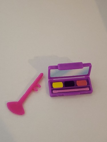 BARBIE Fashion Accessories PINK Makeup Brush & PURPLE EYE SHADOW ...