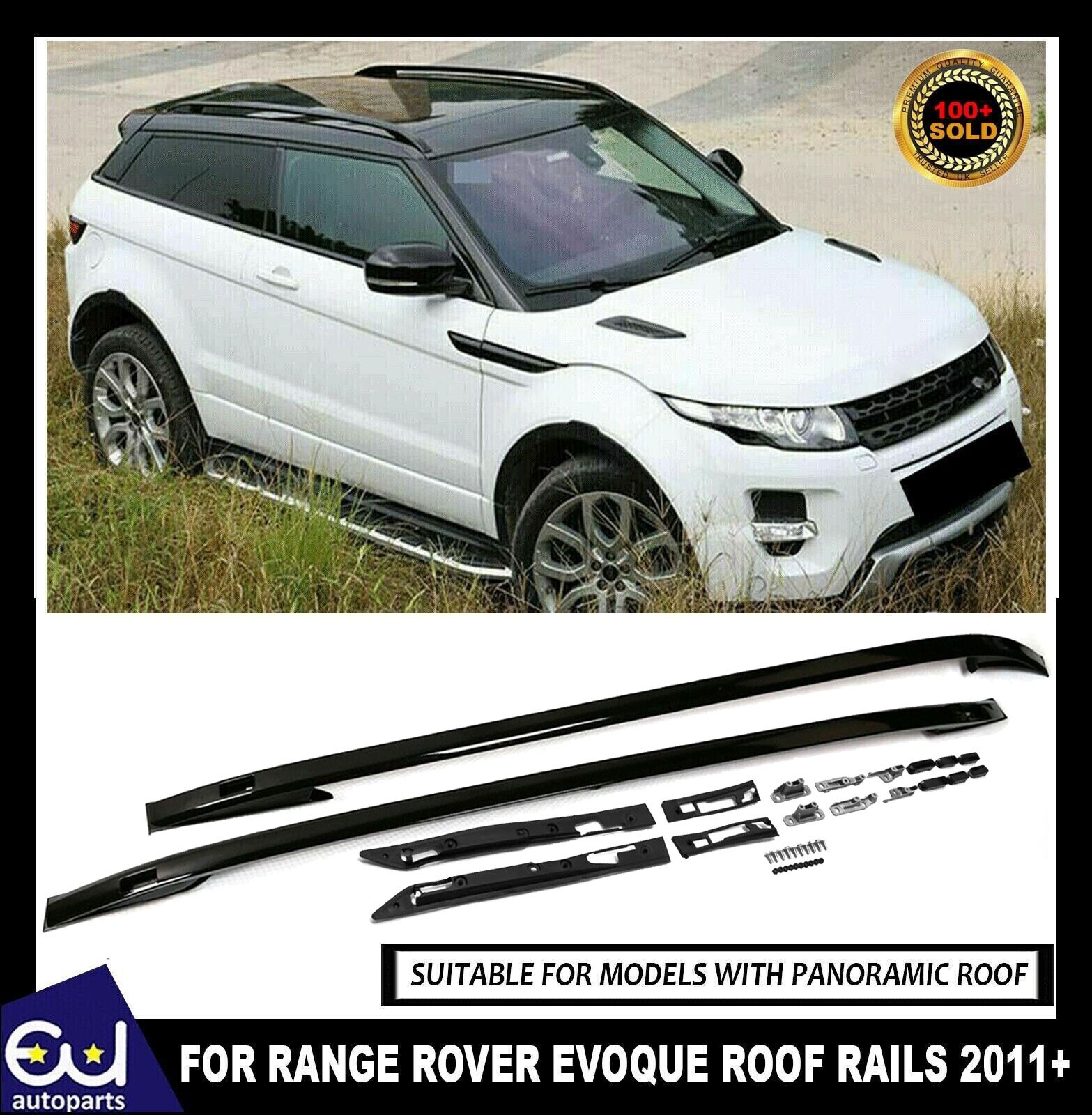 FOR RANGE ROVER EVOQUE 2011+ L538 BLACK ALUMINIUM ROOF RAILS RACK BARS ...