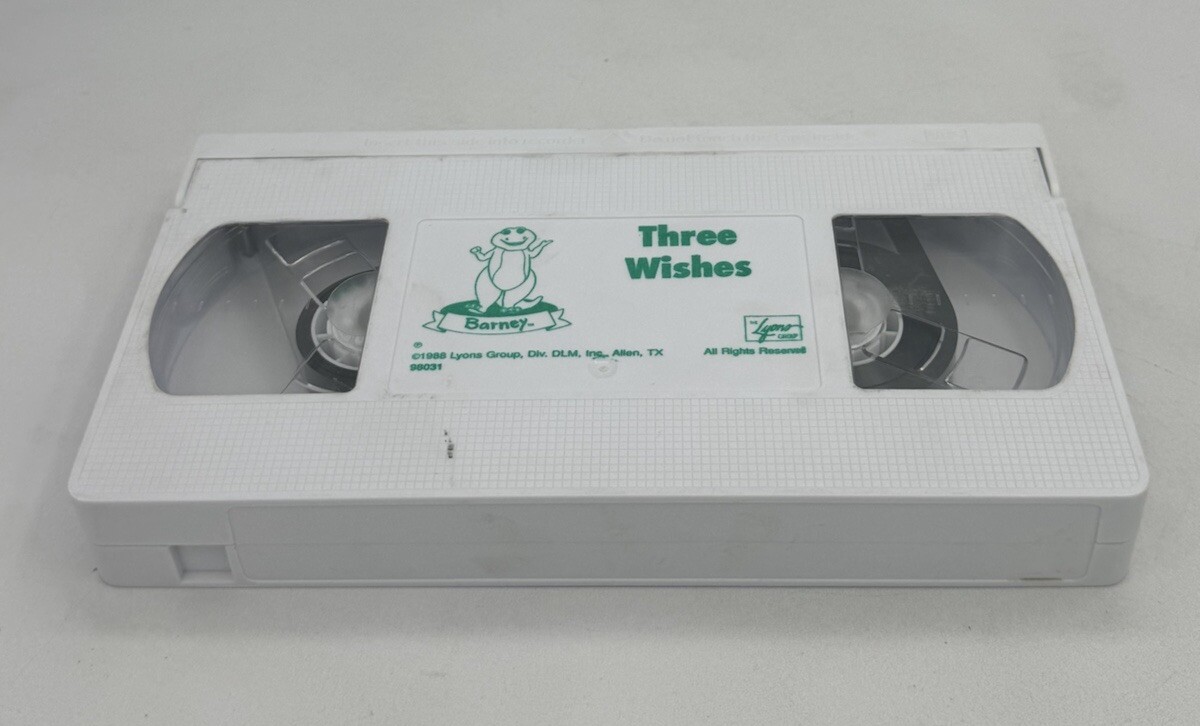 Barney - Three Wishes (VHS, 1989) Sing A Long White Tape - GOOD ...