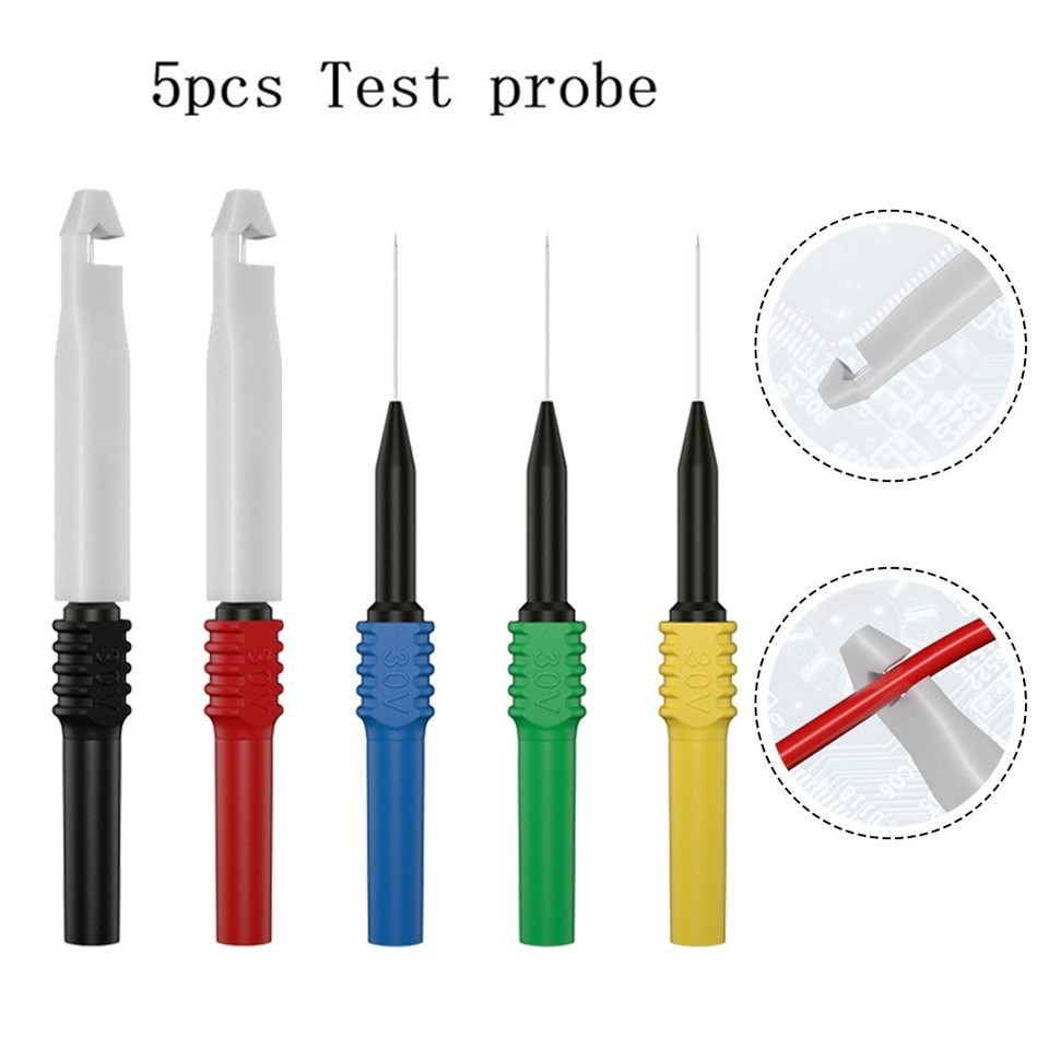 Newest Test Probe Multimeter Insulated Low Frequency Probe Safety 5PCS ...