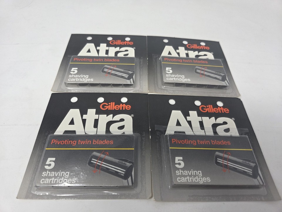 Gillette Atra Razor Blade Refill Cartridges Lot of 4 Pkgs (20 ...