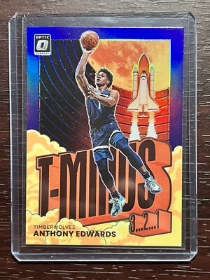 2021-22 Donruss Optic Anthony Edwards T-Minus Purple Prizm #11 ...