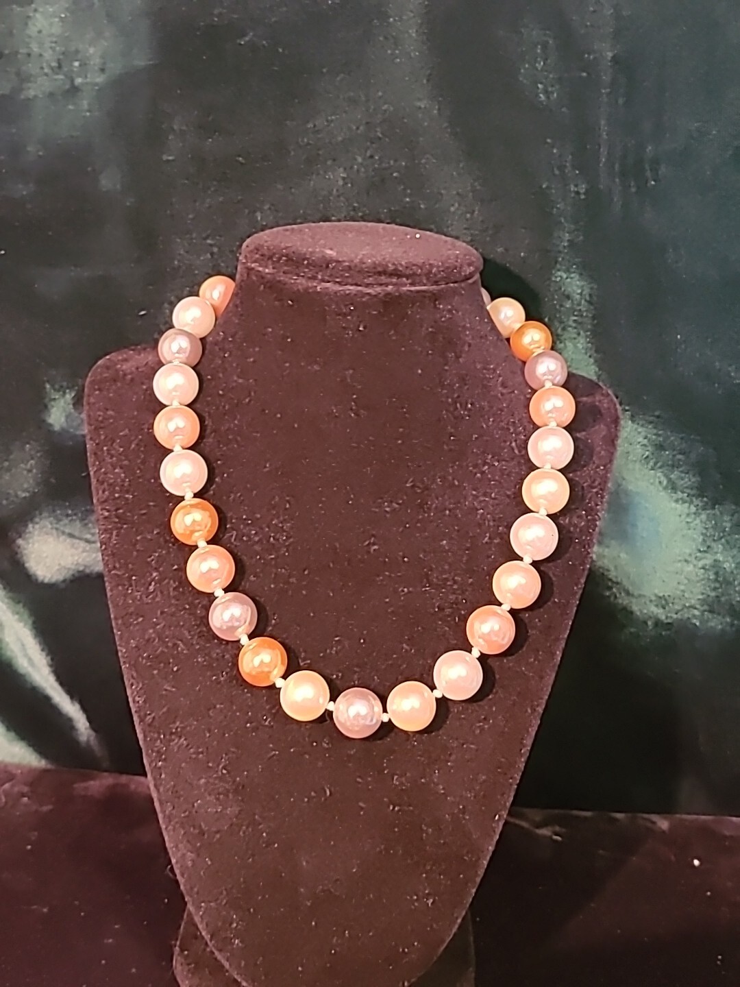 MONET Large Faux Knotted Pearl Necklace 18” - Gem