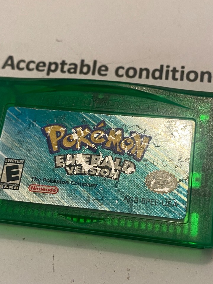 100% Authentic Pokemon Emerald US Version Game boy New Battery | eBay
