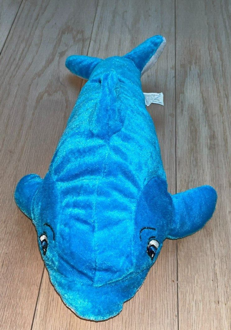 UNBRANDED: Blue & White Dolphine w/ Blue Eyes, Plush Toy; 13" | eBay