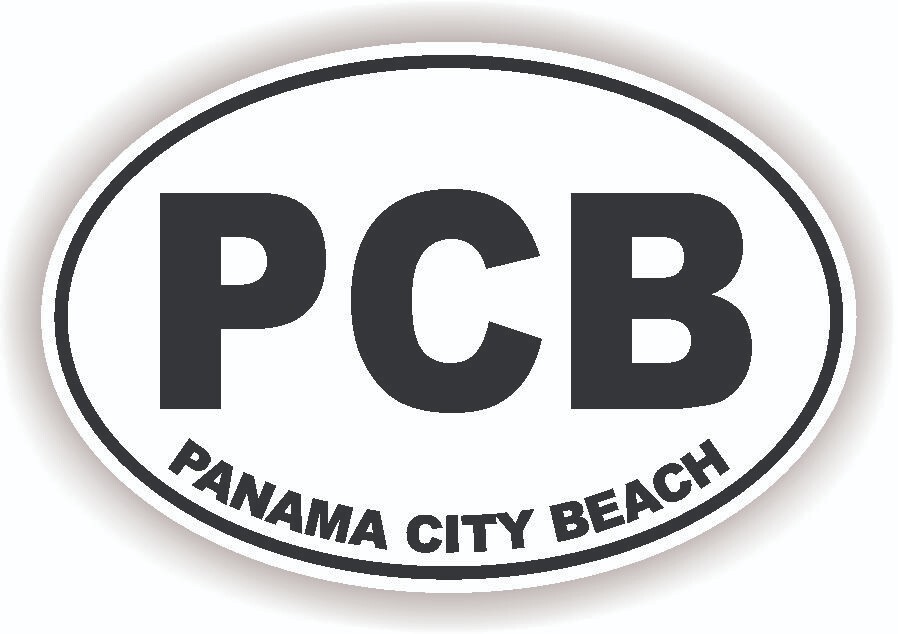 Panama City Beach Florida PCB Oval Decal Sticker Bumper Helmet Euro ...