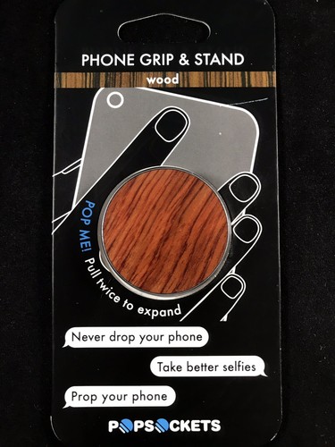 Popsockets Phone Grip Dark Wood Real Wood PopSocket Universal Holder ...