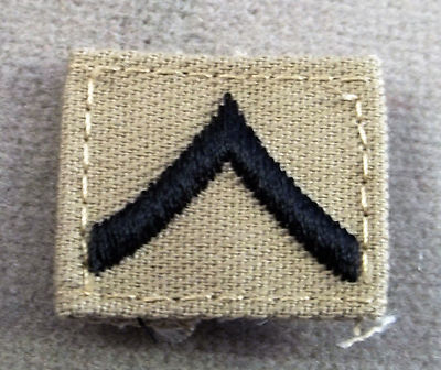 US Army Desert Tan Cloth Embroidered Rank Insignia - Private E-2 New ...
