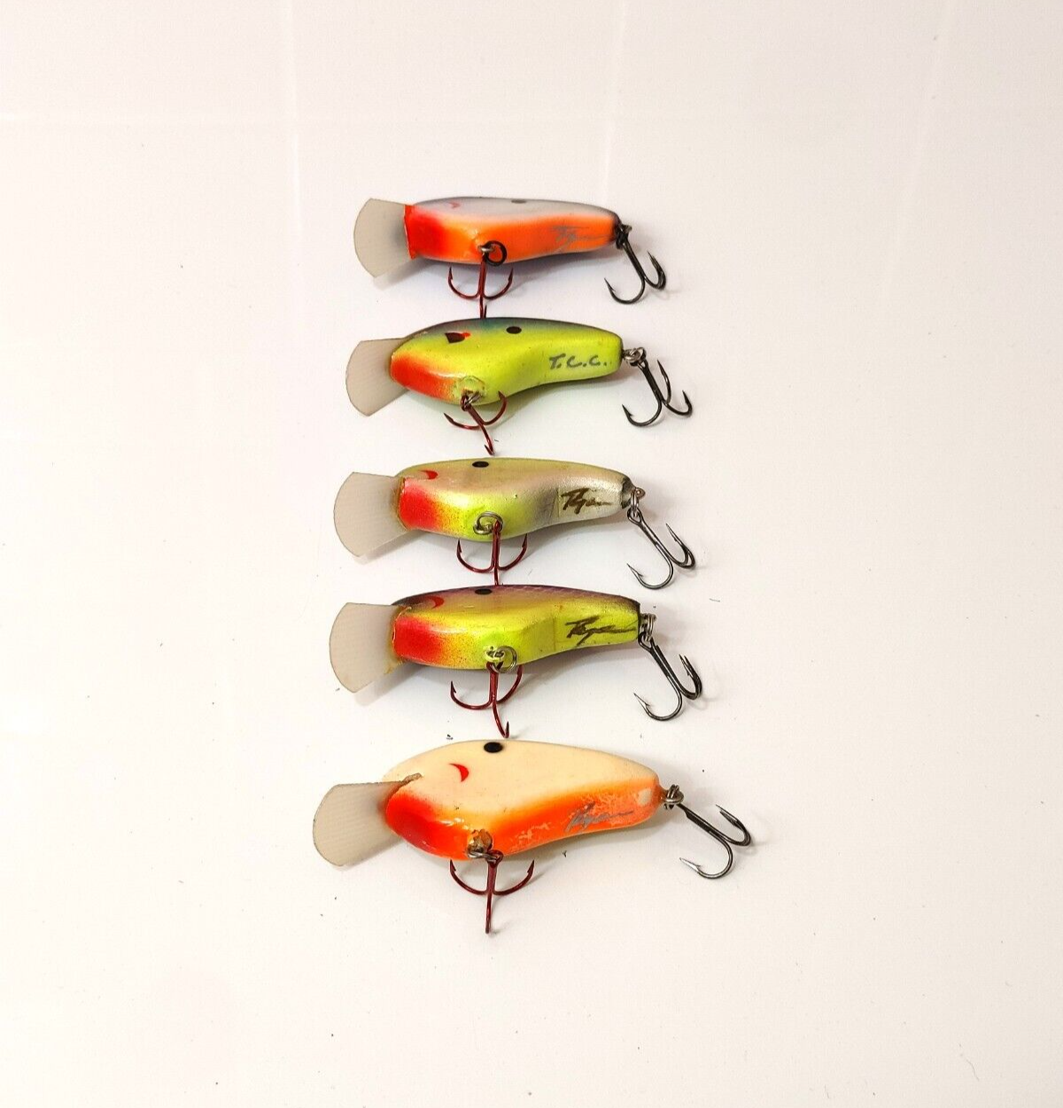 (5) Tulsa Custom Collection Handmade Balsa Wood Crankbait Fishing Lures ...