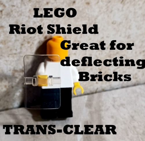 LEGO Clear Shield Riot Gear Police Protection Handle on Back Long ...