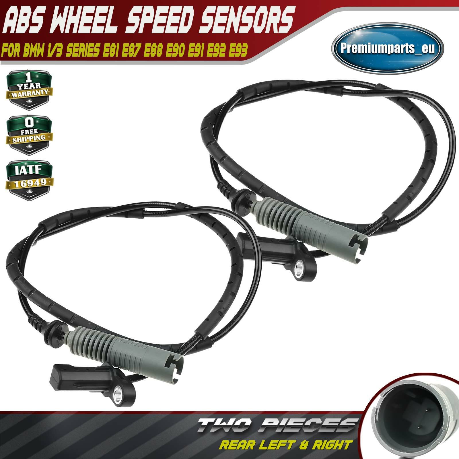 2X ABS WHEEL SPEED SENSORS REAR FOR BMW 1 3 SERIES 118d 118i 120i 120d ...