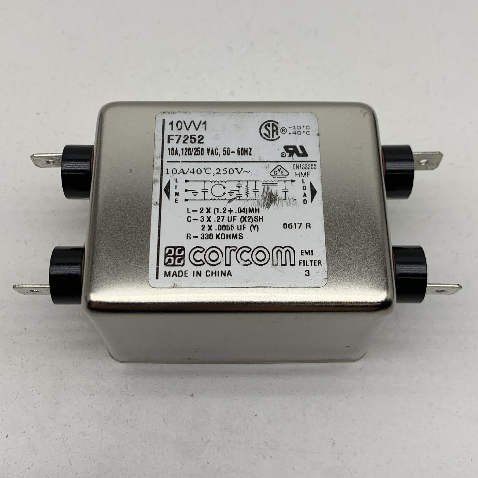 Corcom 10VV1 Power Line RFI EMI Filter for Emission Control 10A 125 ...