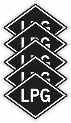5 pack - LPG Stickers | Liquid Propane Gas 2-inch Vinyl Decals | Set ...