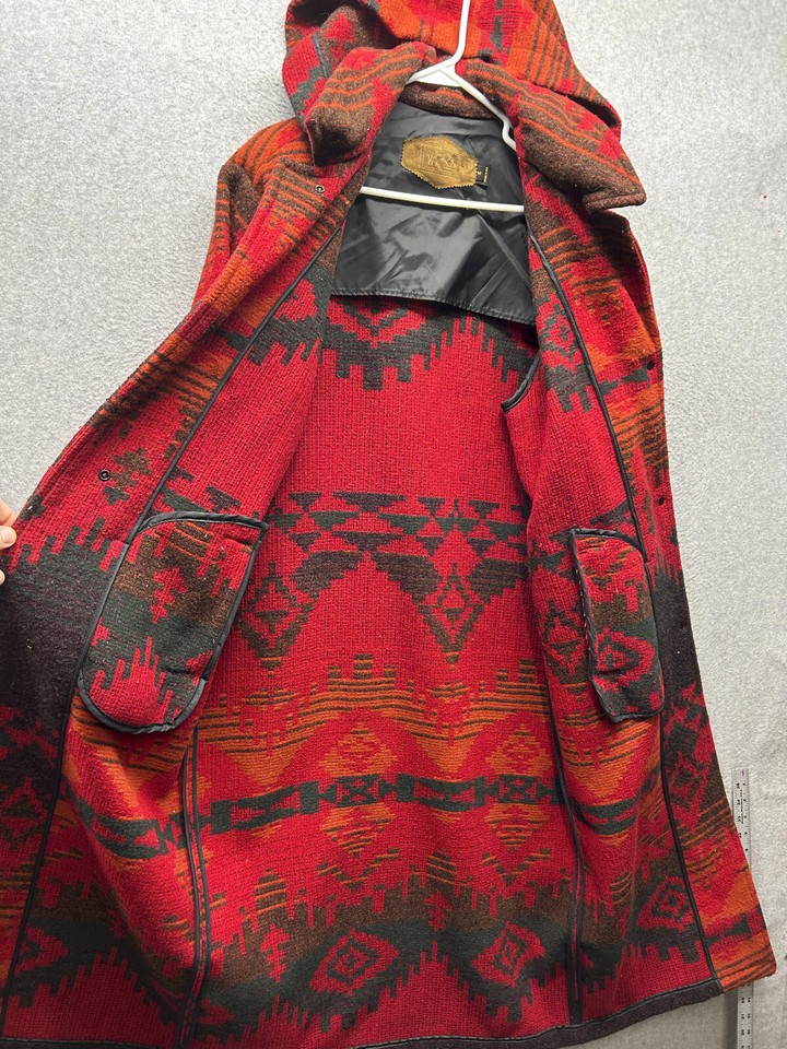 Vtg Woolrich Womens Medium Wool Long Trench Coat Duster Blanket ...