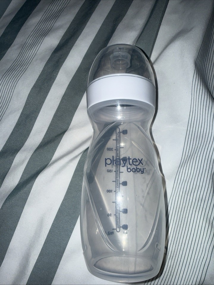 3 Playtex Baby Bottles Drop In W/Natural Comfort Easy Latch Nipple Cap ...