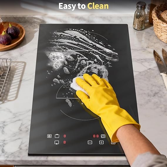 Induction Hob 2 Ring, 30CM Electric Hob 3500W, Two Zone Built-in ...
