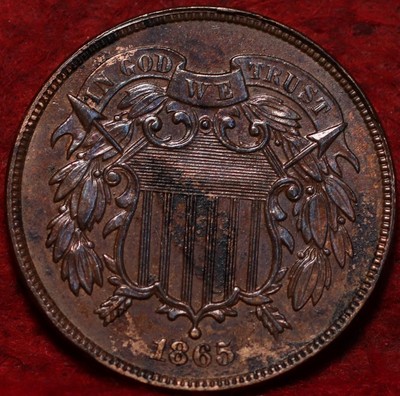1865 Philadelphia Mint Copper Two Cent Coin | eBay
