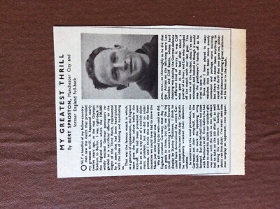 B2b Ephemera 1950 Article bert sproston Man City | eBay