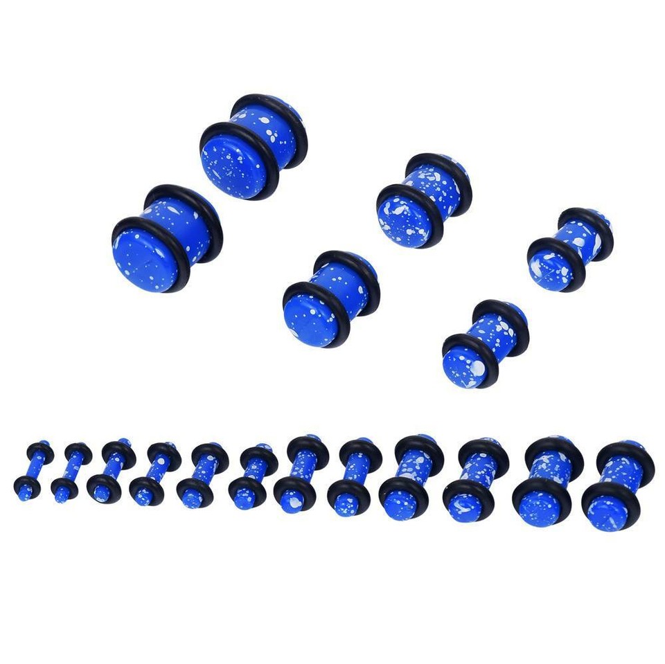 14-50Pcs Ear Stretching Kit Gauge Acrylic Taper Plug Silicone Tunnels ...