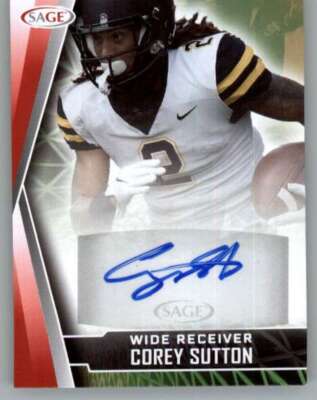 2022 Sage High Series Autographs Red #A-CS2 Corey Sutton RC Rookie AUTO ...