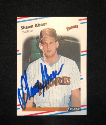 SHAWN ABNER 1988 FLEER AUTOGRAPHED SIGNED AUTO BASEBALL CARD 576 PADRES ...