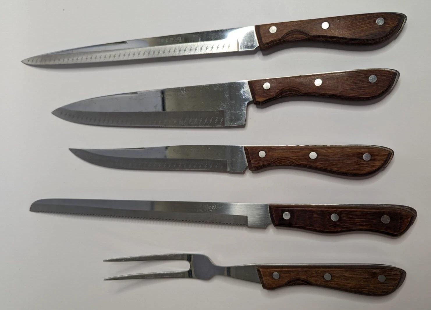 Regent Swords Lightning Edge Knives Set Chef, Carving, Meat Fork ...