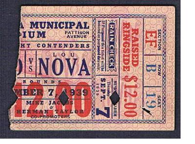 VERY RARE 1939 Contenders TWO TON TONY GALENTO vs LOU NOVA boxing ...