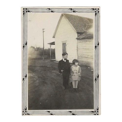 Vintage Snapshot Photo Art Deco Border Little Rascals Vibes Dapper Boy ...