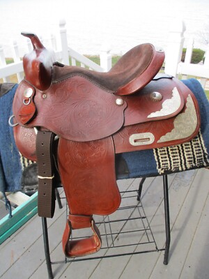 15'' KING SERIES KS2535 LANCASTER WESTERN SHOW SADDLE SQH BARS | eBay