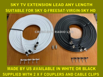 Sky tv Cable Extension Sky Q Sky+hd Twin Coax Satellite Shotgun cable ...