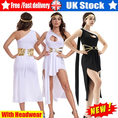 UK ROMAN LADY COSTUME Greek Goddess Outfit Roman Toga Ladies Fancy ...