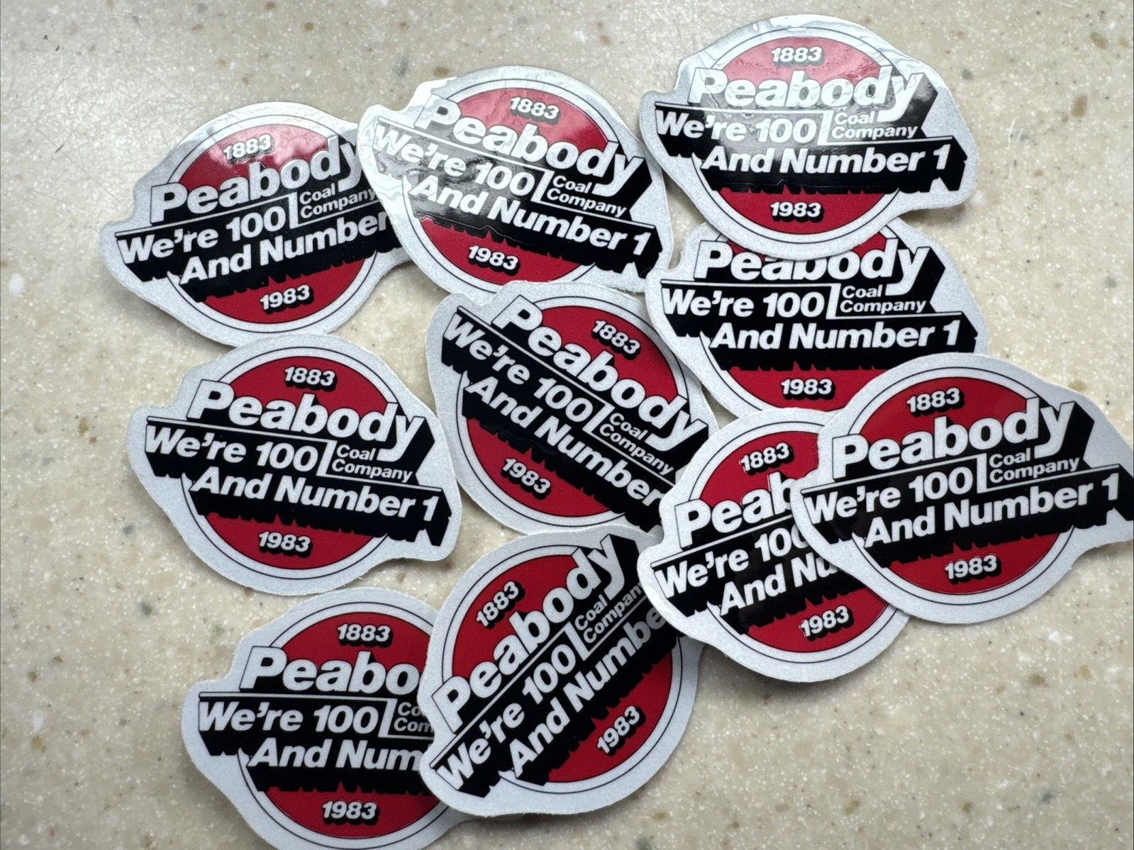 Lot of 10 Vintage 1983 Peabody Coal Mining Hard Hat Stickers Decals | eBay