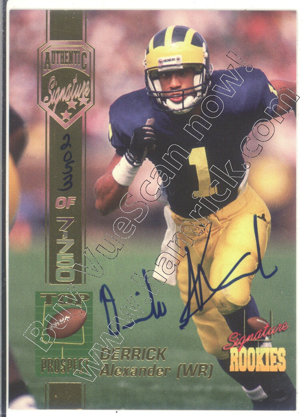 derrick alexander rookie rc draft auto autograph michigan wolverines ...