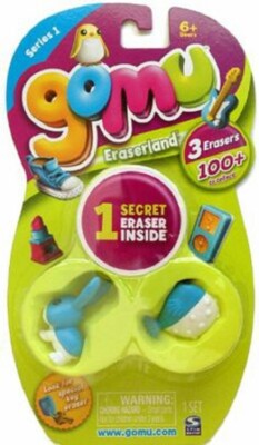 Spin Master Gomu Series1 Eraserland 3 Erasers & 1 Secret Eraser Pet ...