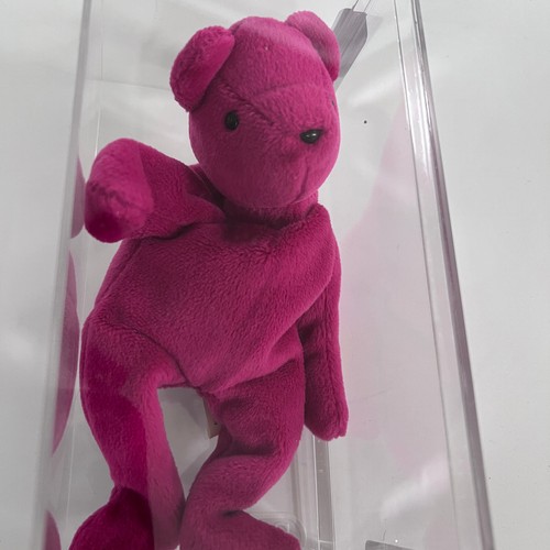 RARE Authenticated TY MAGENTA OLD FACE TEDDY 1st gen TUSH | eBay