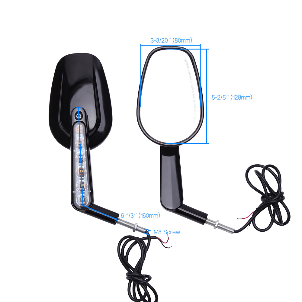 2x Rear View Mirrors LED w/Turn Signal For Harley Muscle V Rod V-ROD ...