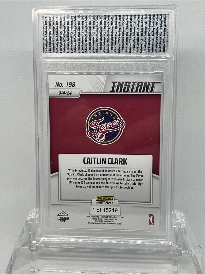 2024 Panini Instant Caitlin Clark 2nd Triple Double TCC Graded Gem Mint ...