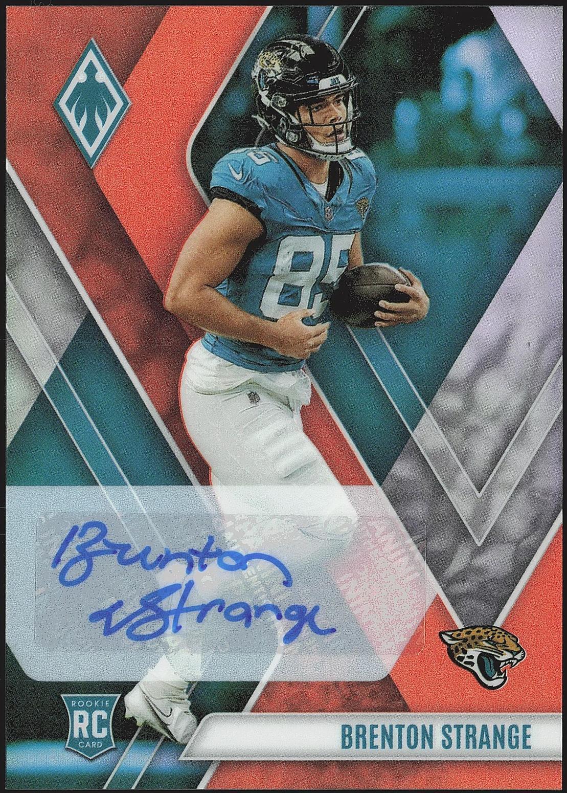 2023 Panini Phoenix - Rookies Brenton Strange #171 Orange Autographs ...