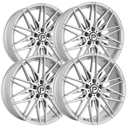 (Set of 4) Pinnacle P210 Majestic 20x8.5 5x120 +35mm Silver Wheels Rims ...